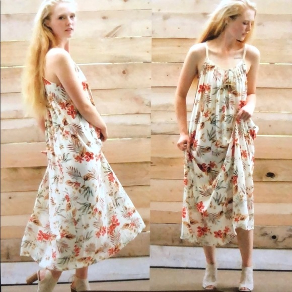 Dresses | Grifflin Paris Floral Print Maxi | Poshmark
